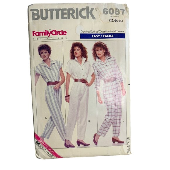Butterick | Other | Butterick Misses Jumpsuit Sewing Pattern Sz 2 14 16 ...